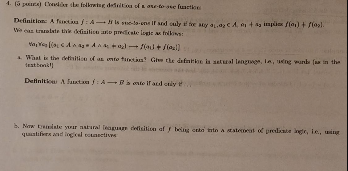 Solved 4. (5 points) Consider the following definition of a | Chegg.com