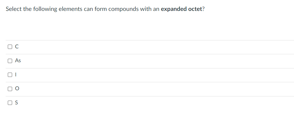 Solved Select the following elements can form compounds with | Chegg.com
