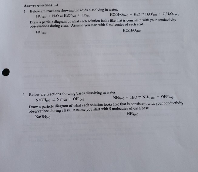 Solved Answer questions 1-2 1. Below are reactions showing | Chegg.com