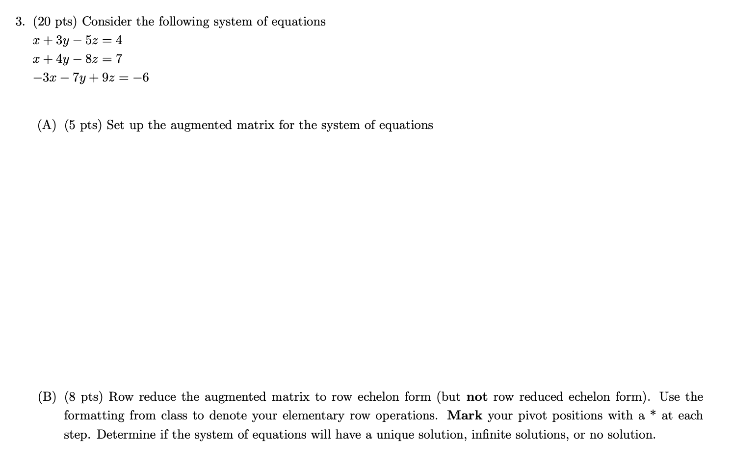 Solved 3. (20 pts) Consider the following system of | Chegg.com