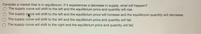 Solved Consider A Market That Is In Equilibrium If It Chegg