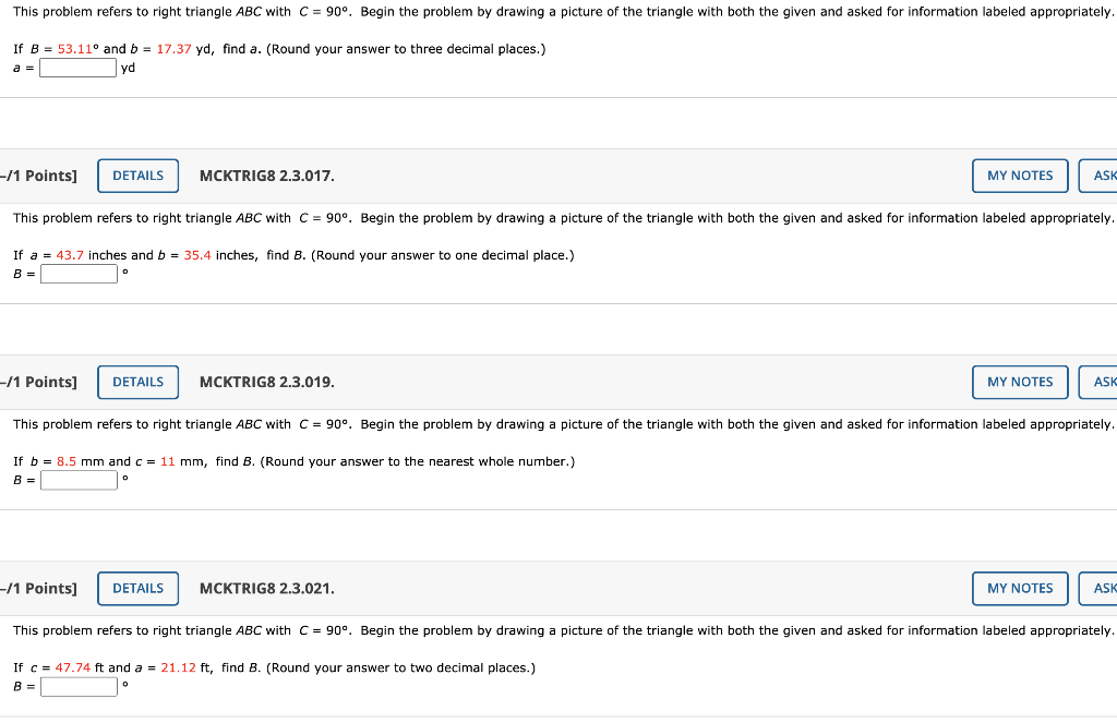 Solved This problem refers to right triangle ABC with C = | Chegg.com