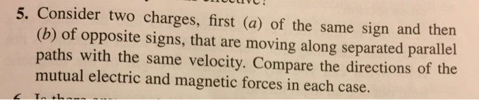 Solved 5. Consider two charges, first (a) of the same sign | Chegg.com