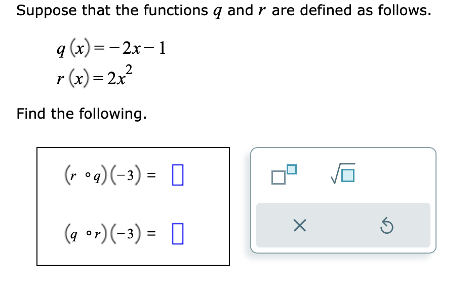 Solved Suppose that the functions q and r are defined as | Chegg.com