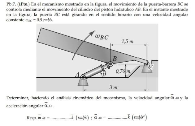 Solved Pb.7. (1Pto.) En el mecanismo mostrado en la figura, | Chegg.com