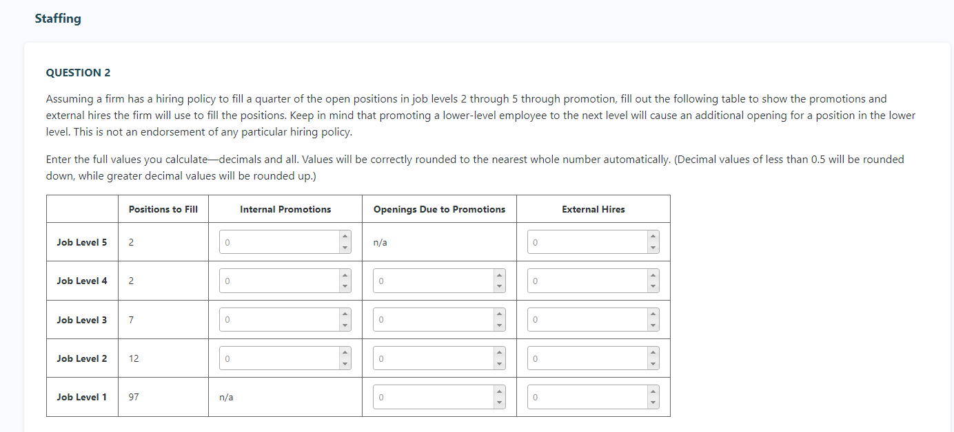 Solved Assuming a firm has a hiring policy to fill a quarter | Chegg.com