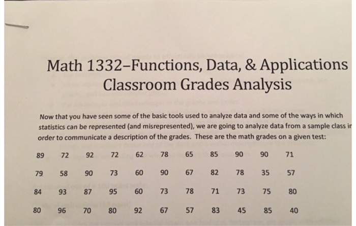 Solved Math 1332-Functions, Data, & Applications Classroom | Chegg.com