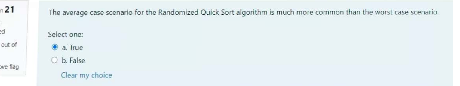 Solved 21 The average case scenario for the Randomized Quick | Chegg.com