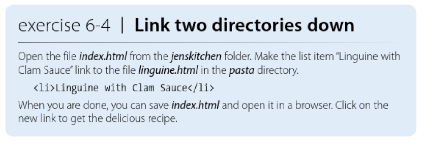 Solved exercise 6-3 | Link one directory down Open the file | Chegg.com