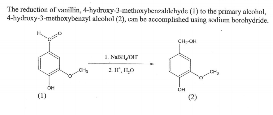 Solved The reduction of vanillin, | Chegg.com