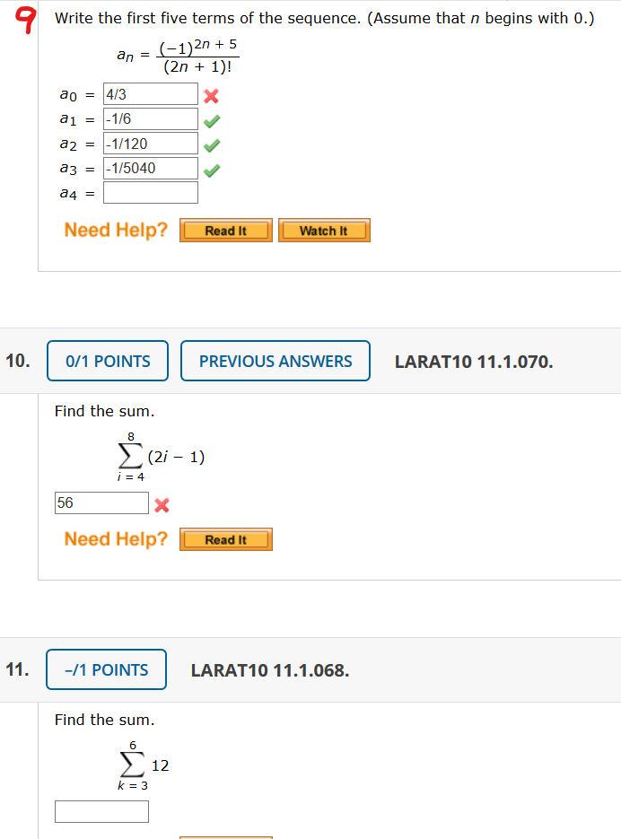 Solved Write the first five terms of the sequence. (Assume | Chegg.com