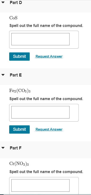 Solved Name the following ionic compounds. You may want to | Chegg.com