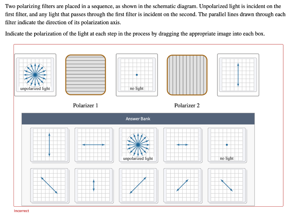 Solved Two polarizing filters are placed in a sequence, as | Chegg.com