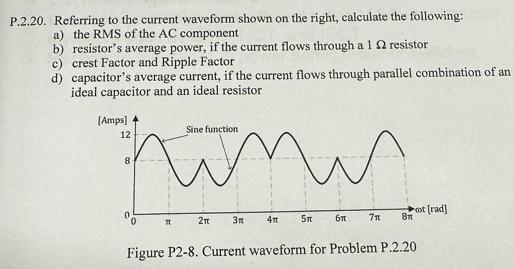 Solved P.2.20. Referring to the current waveform shown on | Chegg.com
