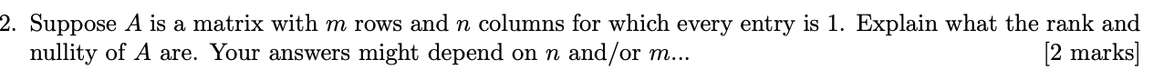 Solved Suppose A ﻿is a matrix with m ﻿rows and n ﻿columns | Chegg.com