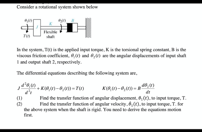 Solved Consider a rotational system shown below (1) 8.(1) B | Chegg.com