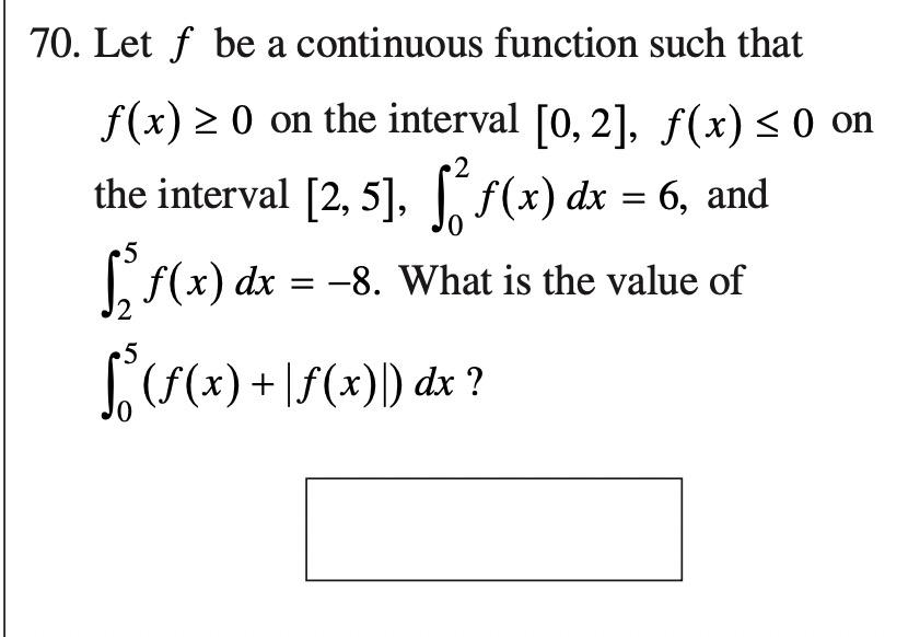 Solved 0 . Let f be a continuous function such that f(x)≥0 | Chegg.com