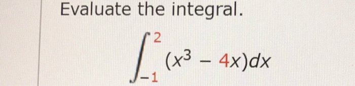 Solved Evaluate the integral (x3 - 4x)dx | Chegg.com