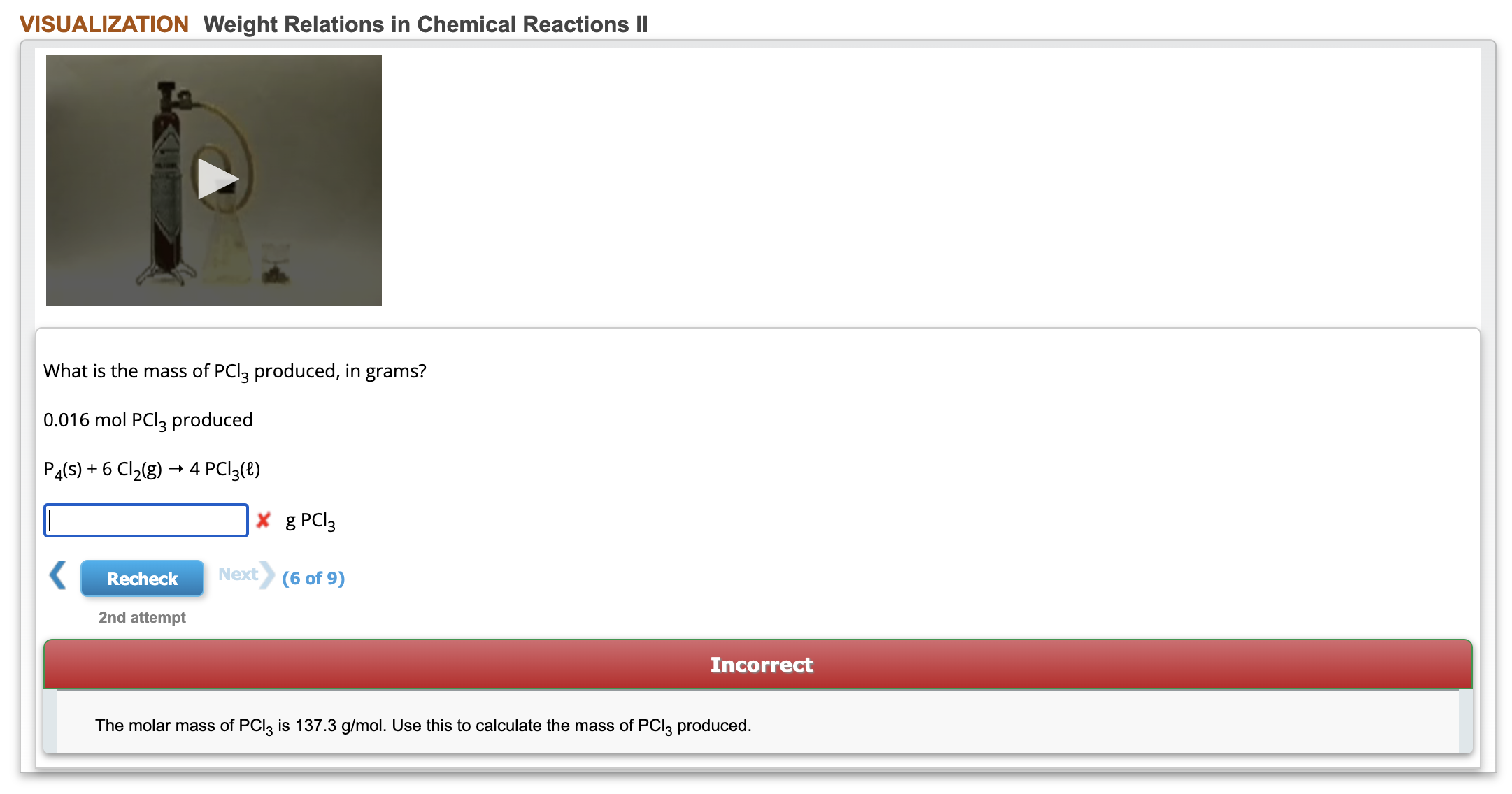 Solved VISUALIZATION Weight Relations in Chemical Reactions | Chegg.com