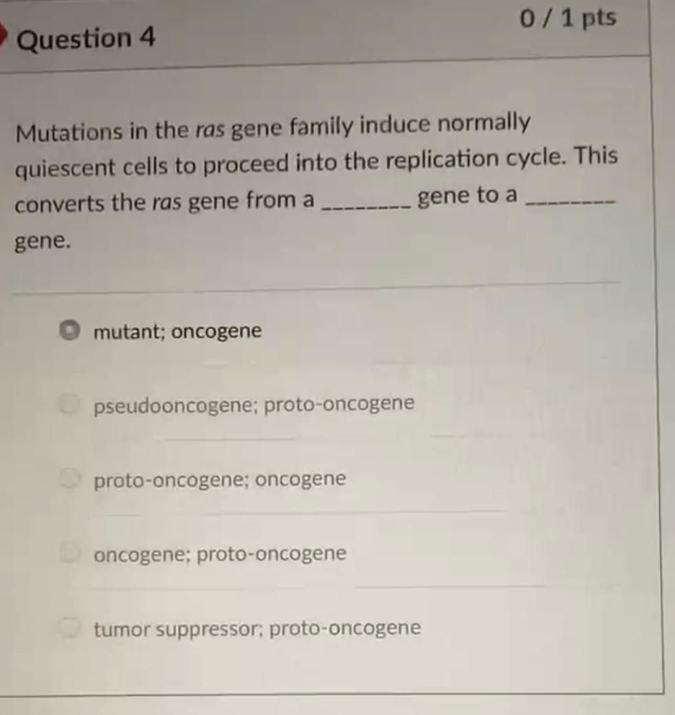 Solved 0 / 1 pts Question 8 Which category of genetic | Chegg.com