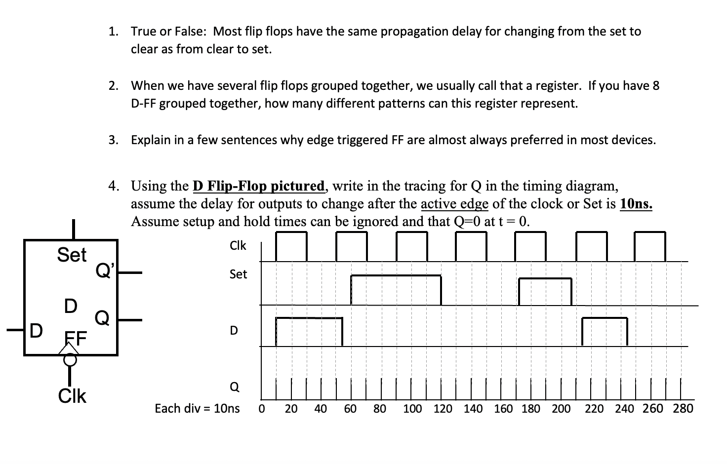 Solved 1. True or False: Most flip flops have the same | Chegg.com