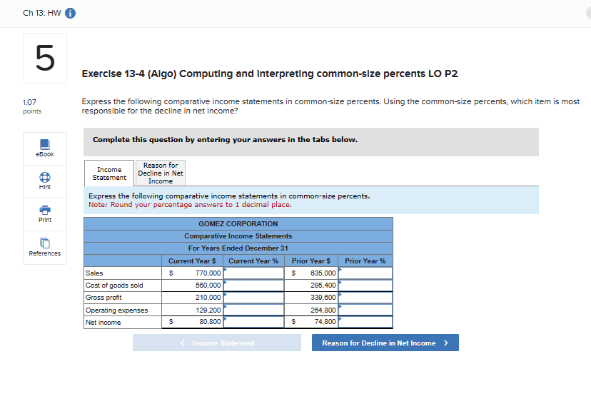Solved Exerclse 13-4 (Algo) Computing and Interpreting | Chegg.com