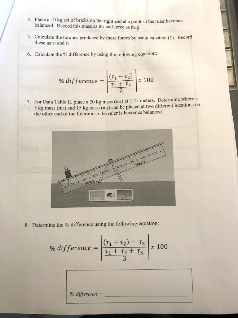 Name: Lab Activity on Rotational Equilibrium PURPOSE | Chegg.com