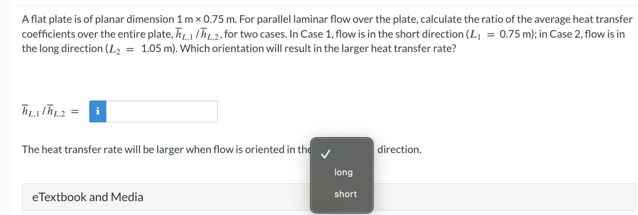 Solved A flat plate is of planar dimension 1 m×0.75 m. For | Chegg.com