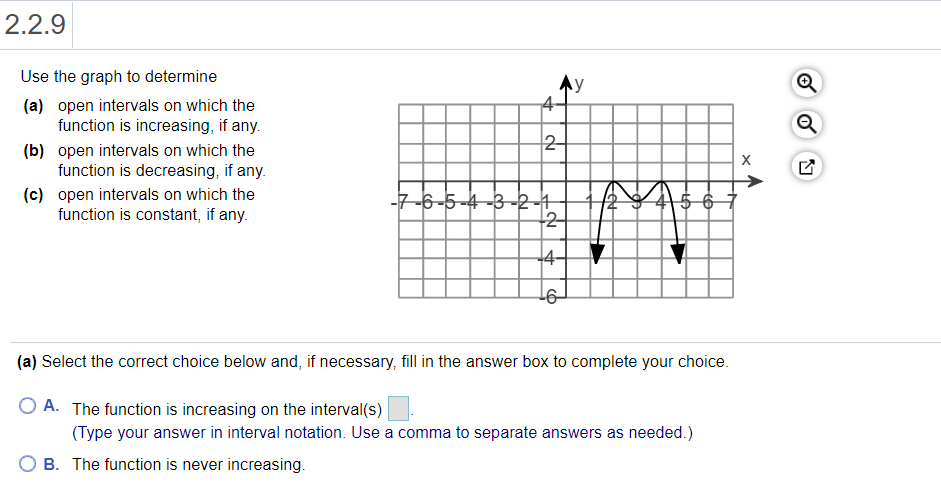 Solved Use the graph to determine (a) open intervals on | Chegg.com