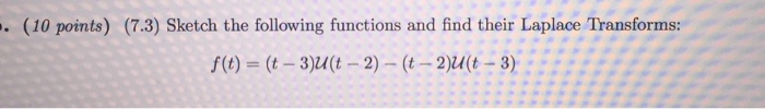 Solved Sketch the following functions and find their Laplace | Chegg.com