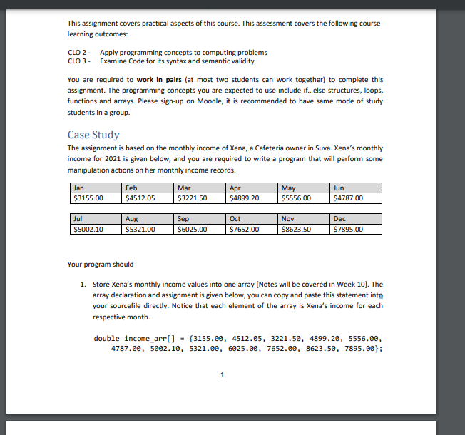 Solved CLO 2 - Apply programming concepts to computing | Chegg.com