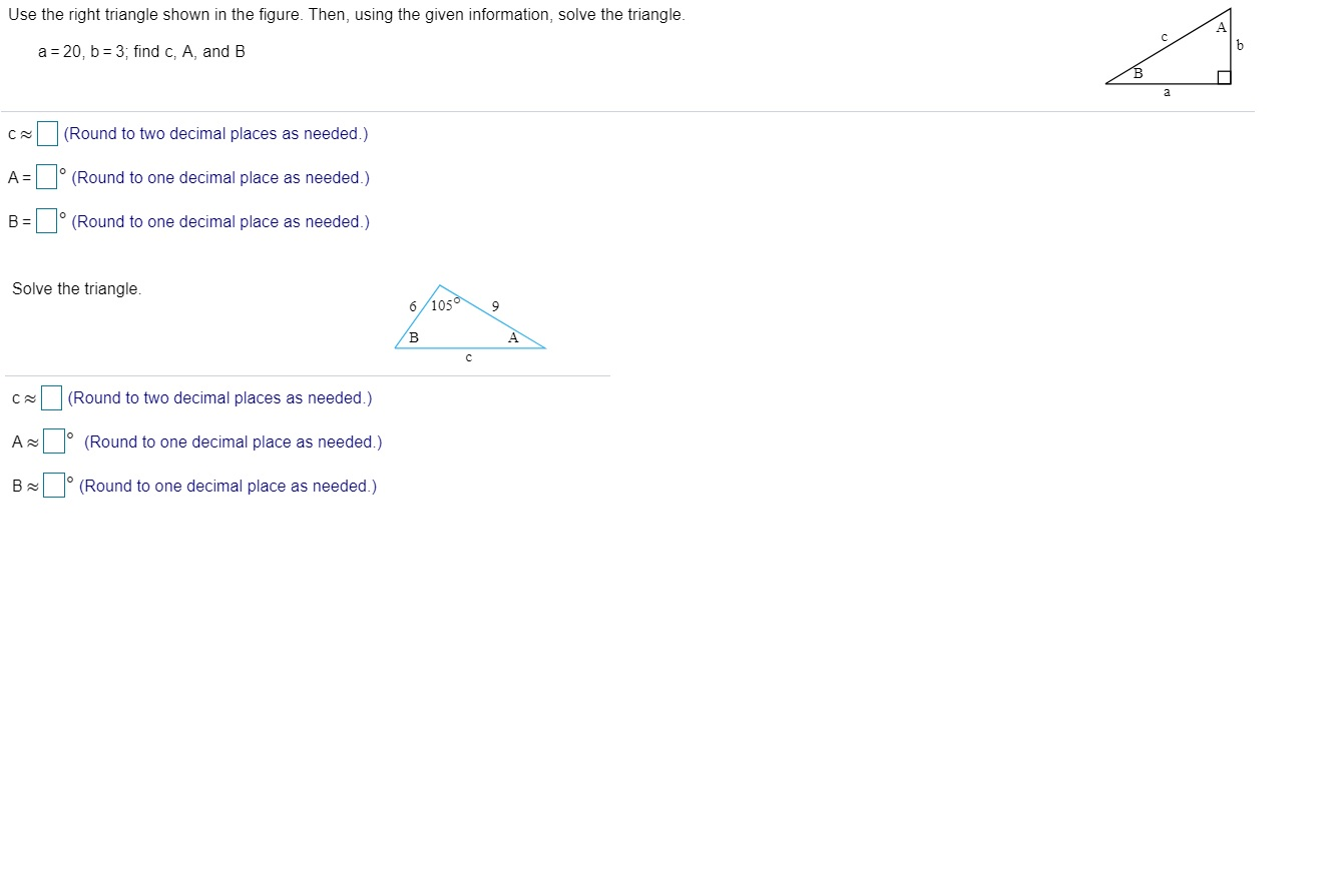 Solved Use The Right Triangle Shown In The Figure Then Chegg