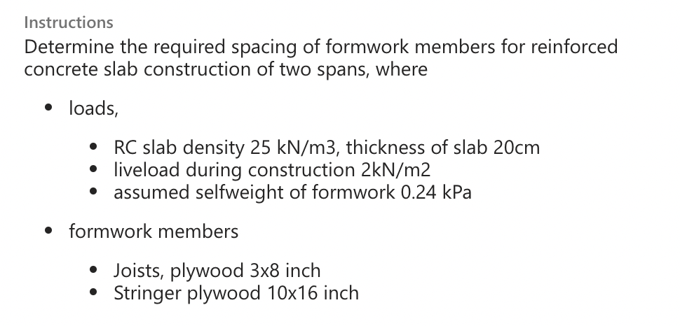 Solved Instructions Determine the required spacing of | Chegg.com