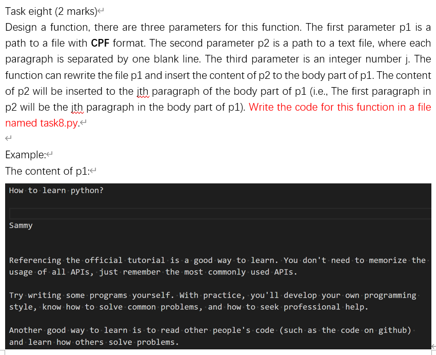 Solved Task eight (2 marks) Design a function, there are | Chegg.com