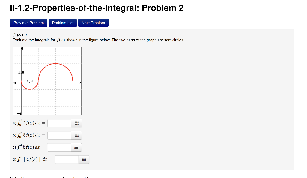 Solved II-1.2-Properties-of-the-integral: Problem 2 (1 | Chegg.com