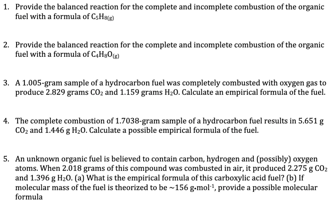 Solved 1. Provide the balanced reaction for the complete and | Chegg.com