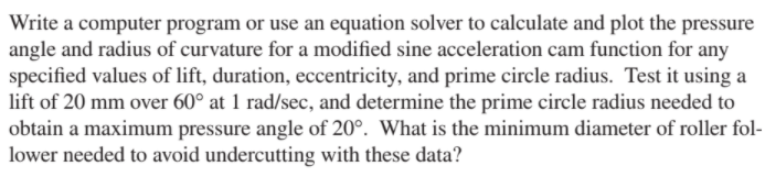 Solved Write a computer program or use an equation solver to | Chegg.com