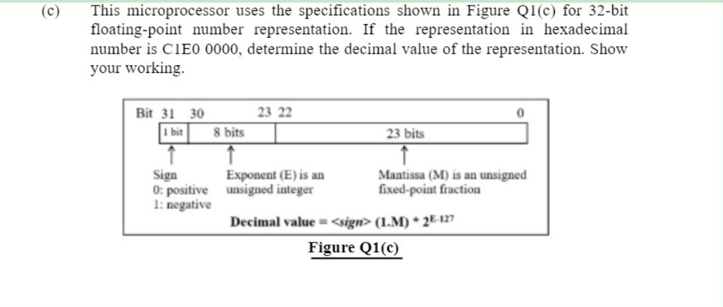 Solved (c) This Microprocessor Uses The Specifications Shown 