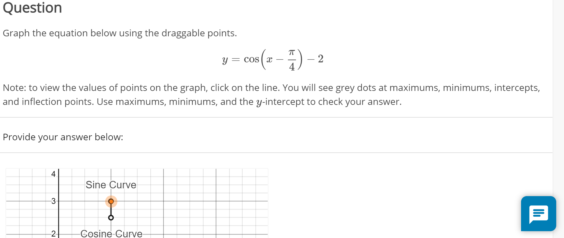 Solved Question Graph the equation below using the draggable | Chegg.com