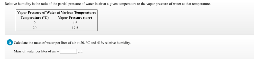 Solved Relative humidity is the ratio of the partial | Chegg.com