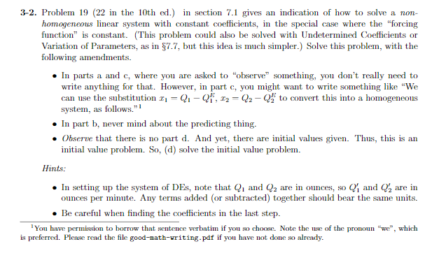 Solved 3-2. Problem 19 (22 in the 10th ed.) in section 7.1 | Chegg.com