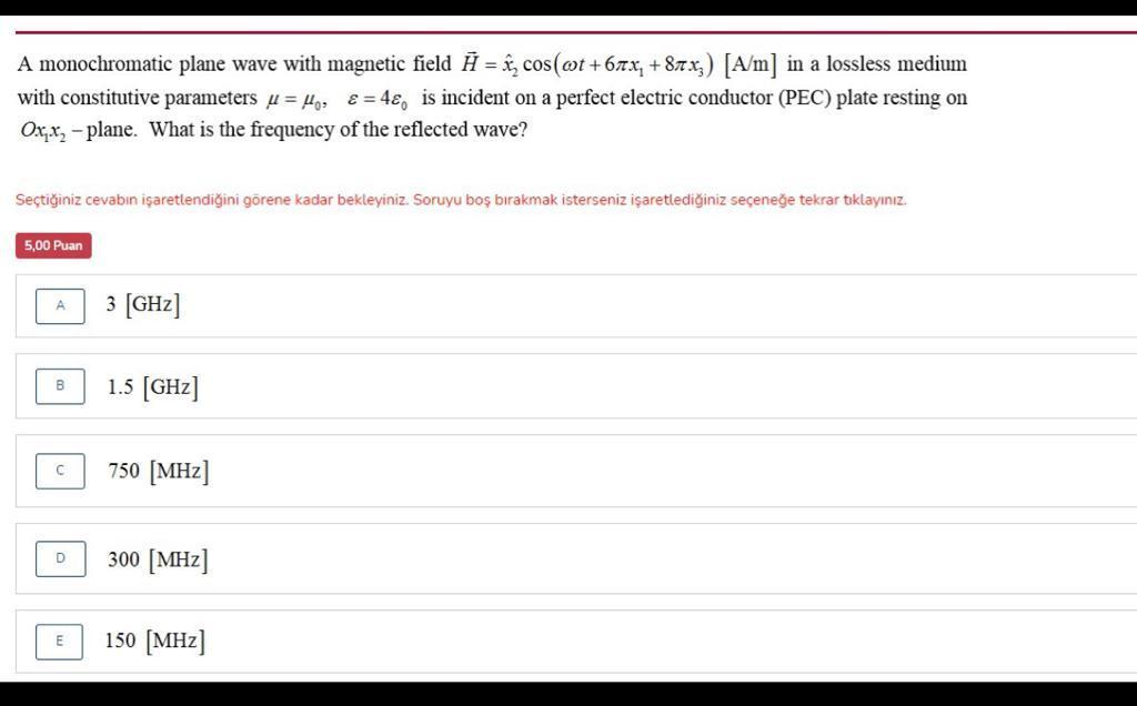 Solved A monochromatic plane wave with magnetic field ] = x; | Chegg.com