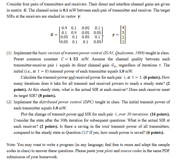Solved Consider four pairs of transmitters and receivers. | Chegg.com