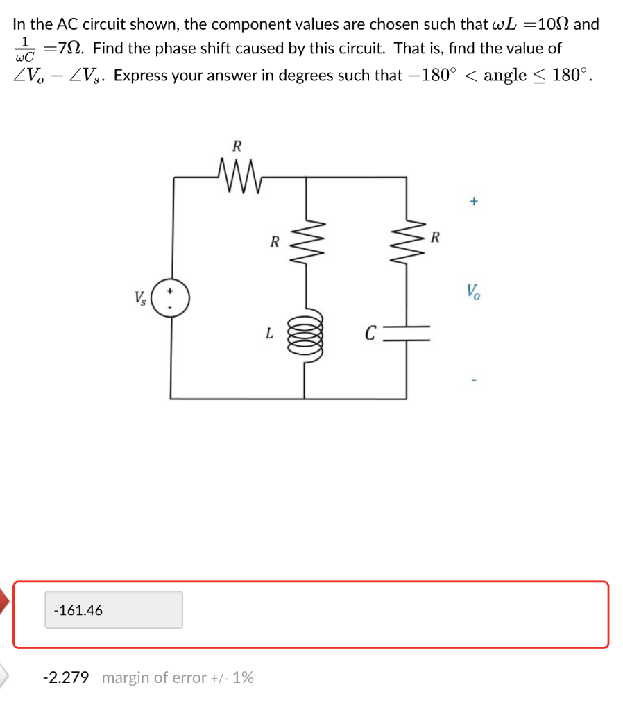Solved In the AC circuit shown, the component values are | Chegg.com
