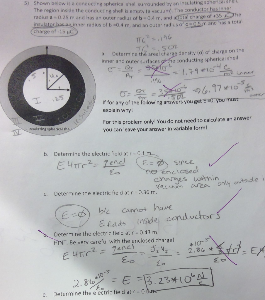 Solved 5) Shown below is a conducting spherical shell | Chegg.com