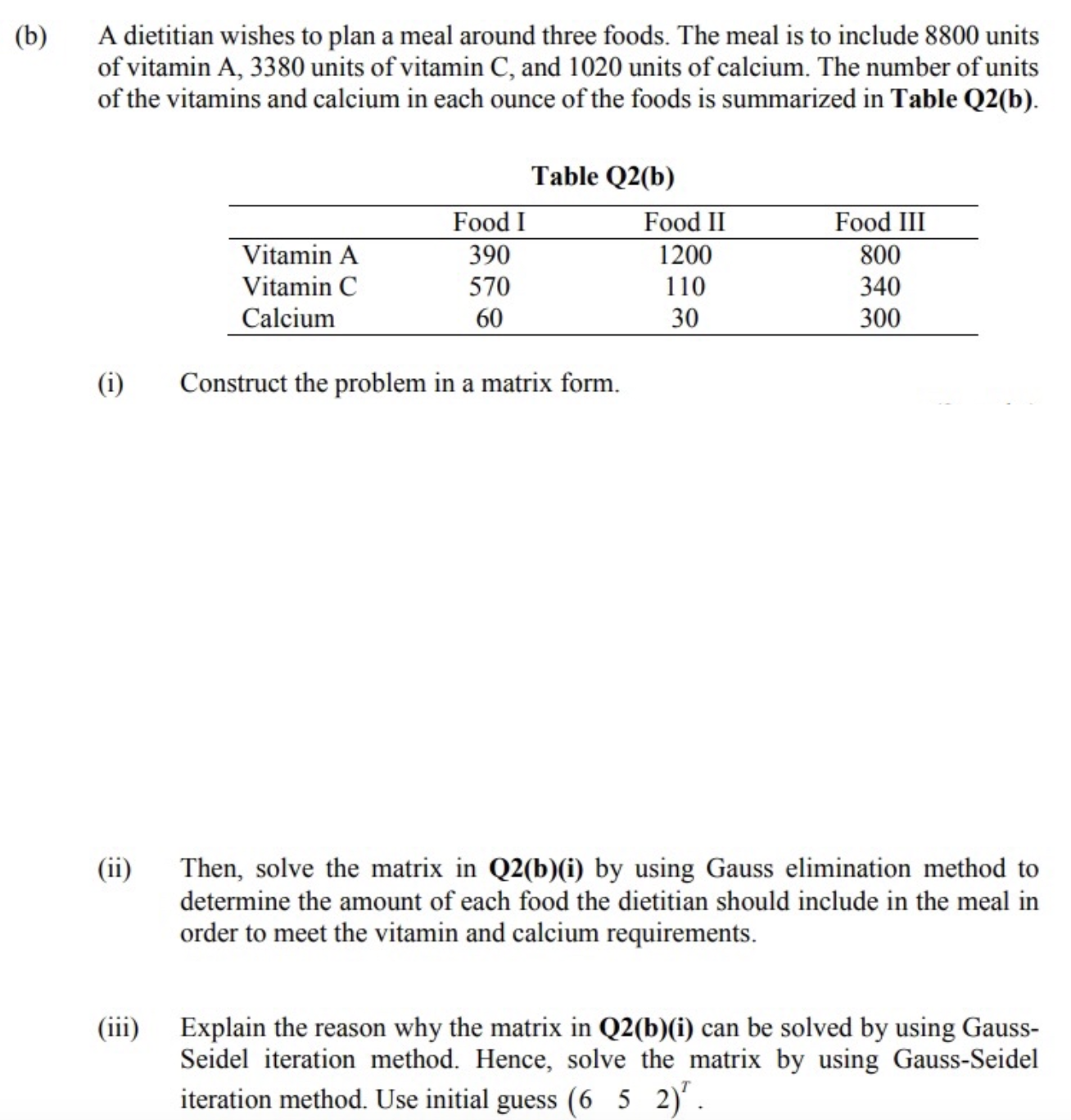 Solved A dietitian wishes to plan a meal around three foods. | Chegg.com