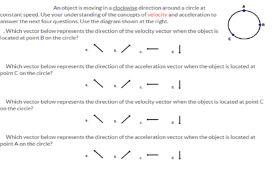 Solved An object is moving in a clockwise direction around a | Chegg.com