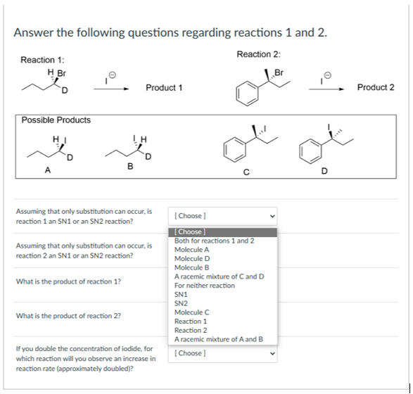 Solved Answer the following questions regarding reactions 1 | Chegg.com