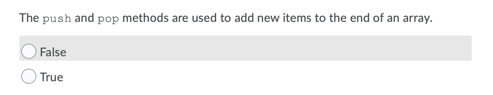 Solved The push and pop methods are used to add new items to | Chegg.com