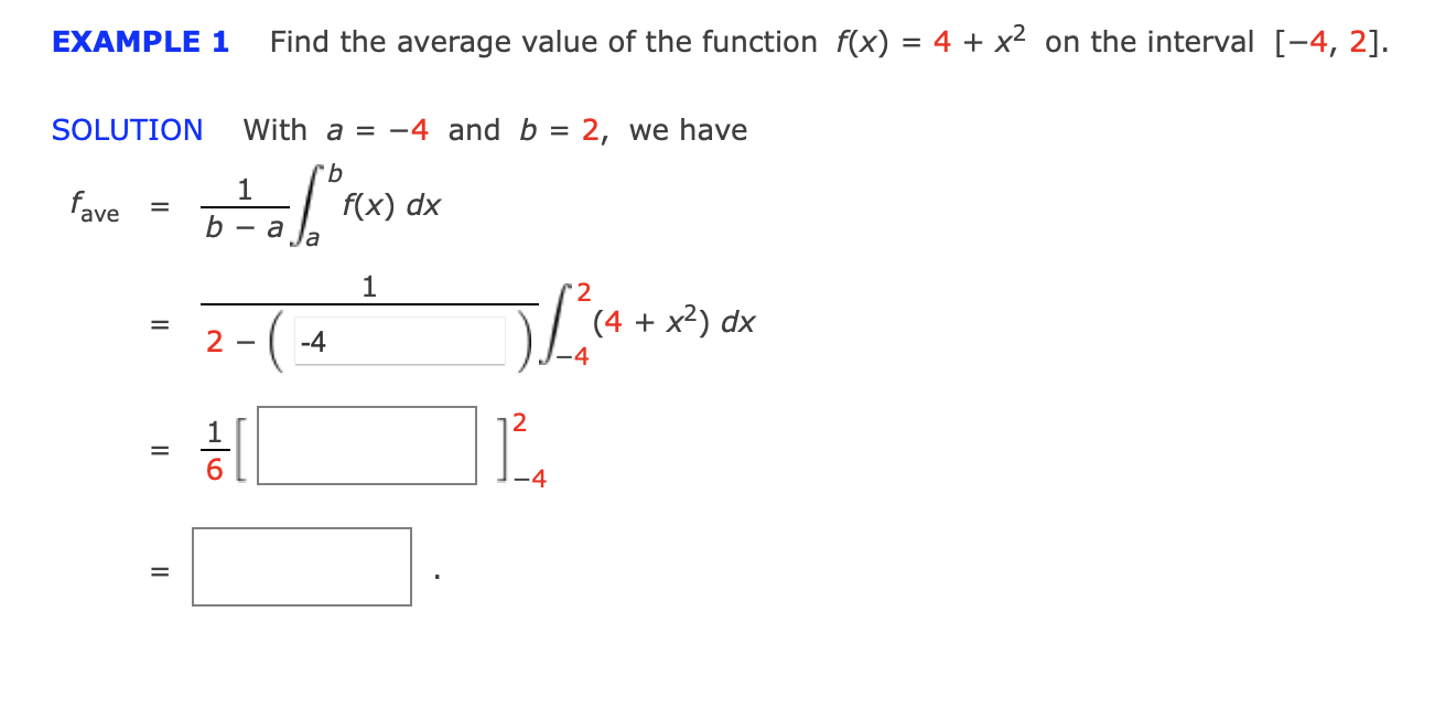 Solved Example 1 Find The Average Value Of The Function